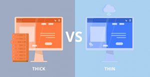 Thick and Thin clients: definition and difference.