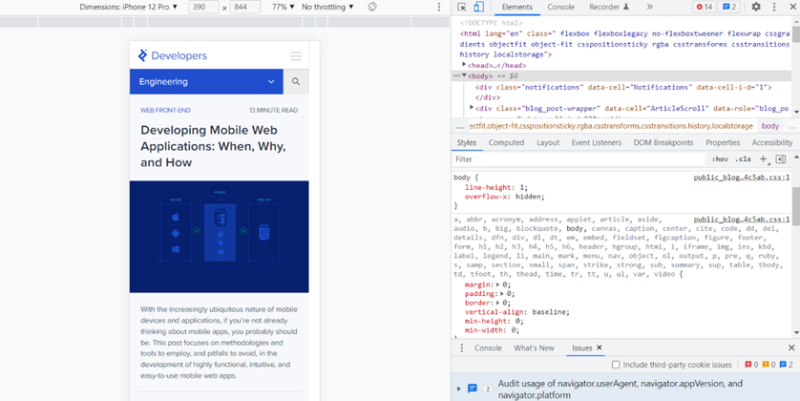 Mobile website testing. Mobile website testing.