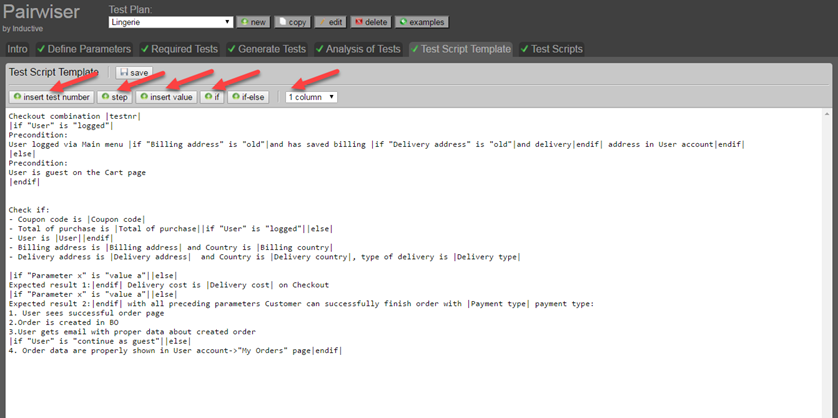 Creating test plans by using test design techniques.
