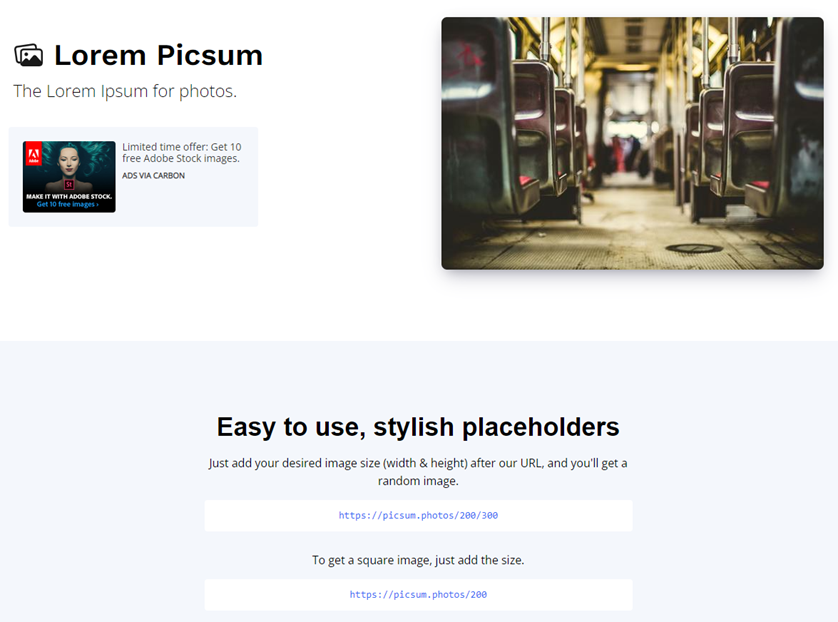 Placeholder text and image generators.