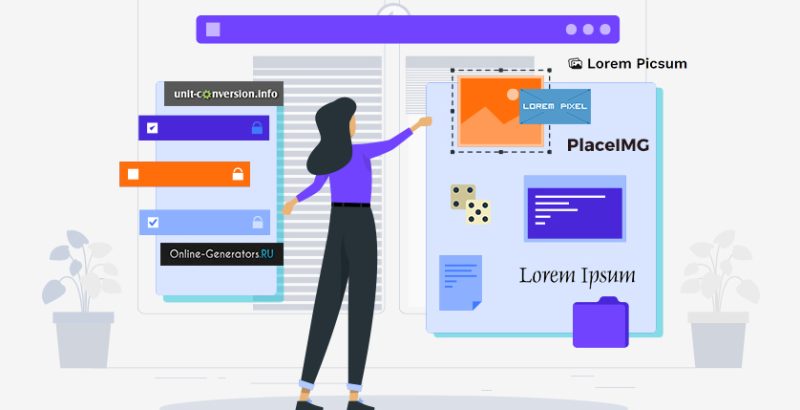 Placeholder text and image generators.