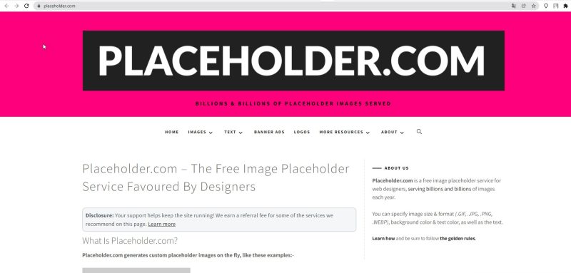 Placeholder text and image generators.