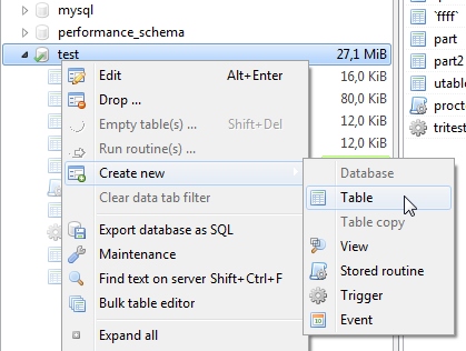Using HeidiSQL in testing.