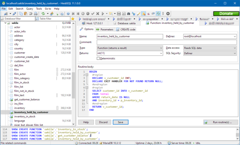 Using HeidiSQL in testing.