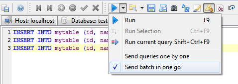 Using HeidiSQL in testing.