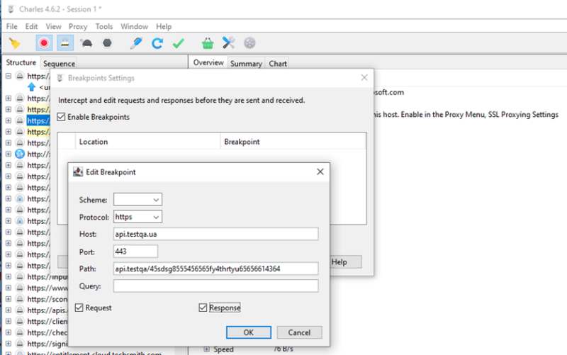 Using Charles in testing.